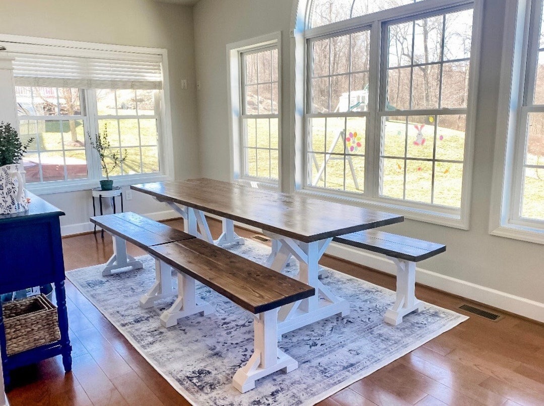 Large Farmhouse Table, Rustic Farm Table, Farmhouse Dining Table ...
