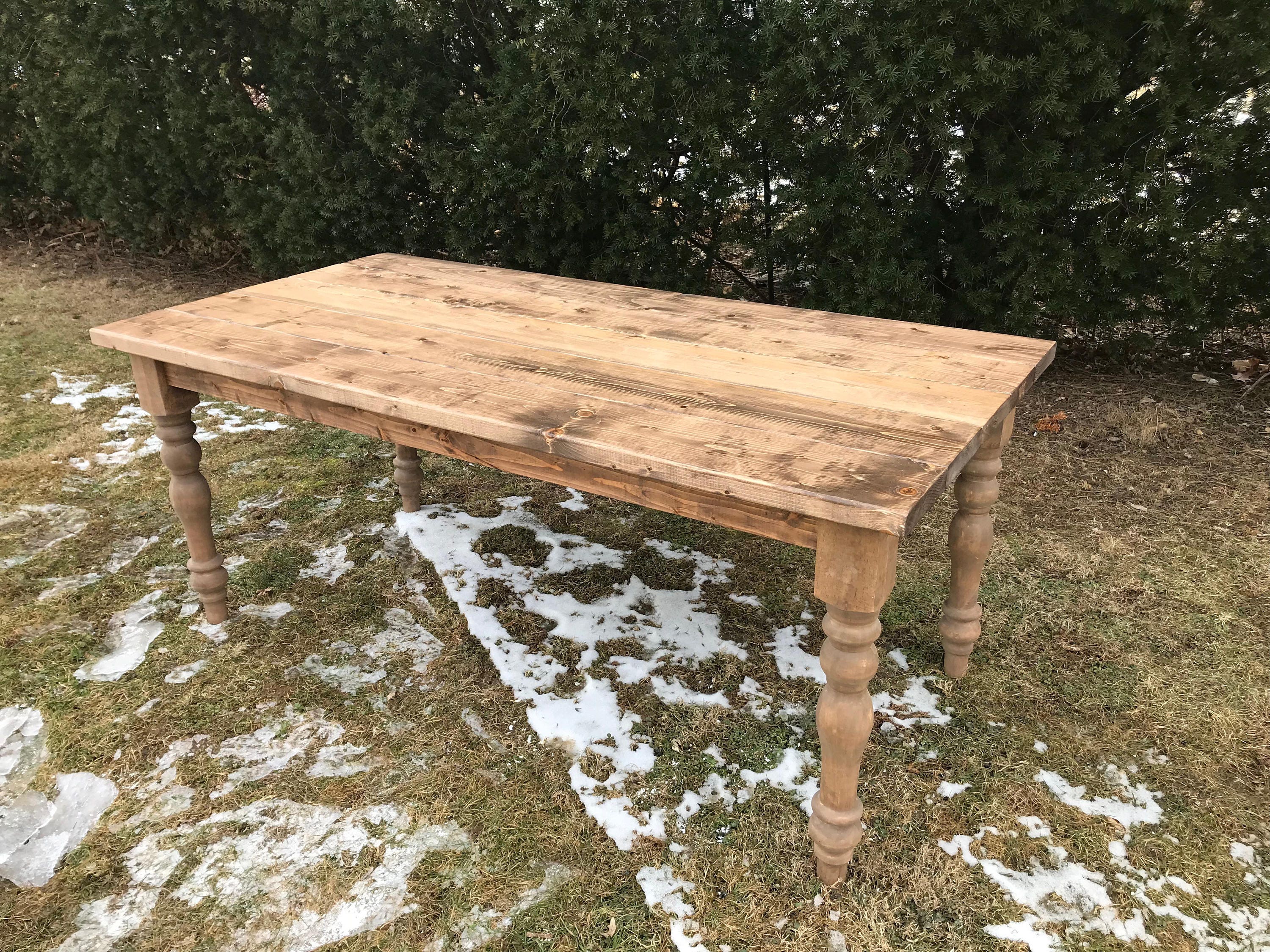 Farm Table With Custom Legs, Spindle Farm Legs, Farmhouse Table, Farm ...