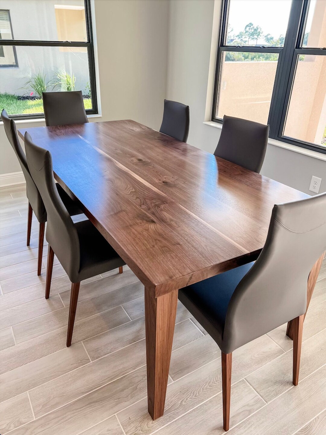 Custom Walnut Table, Large Black Walnut Table, Solid Walnut Dining ...