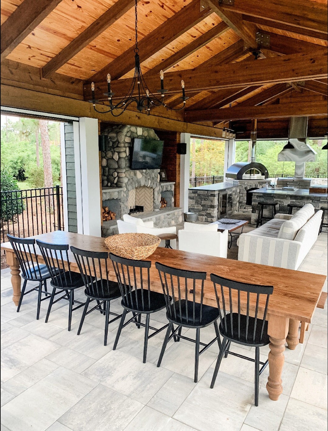 Large Custom Table, Long Farmhouse Table Large Farmhouse Table, Turned ...