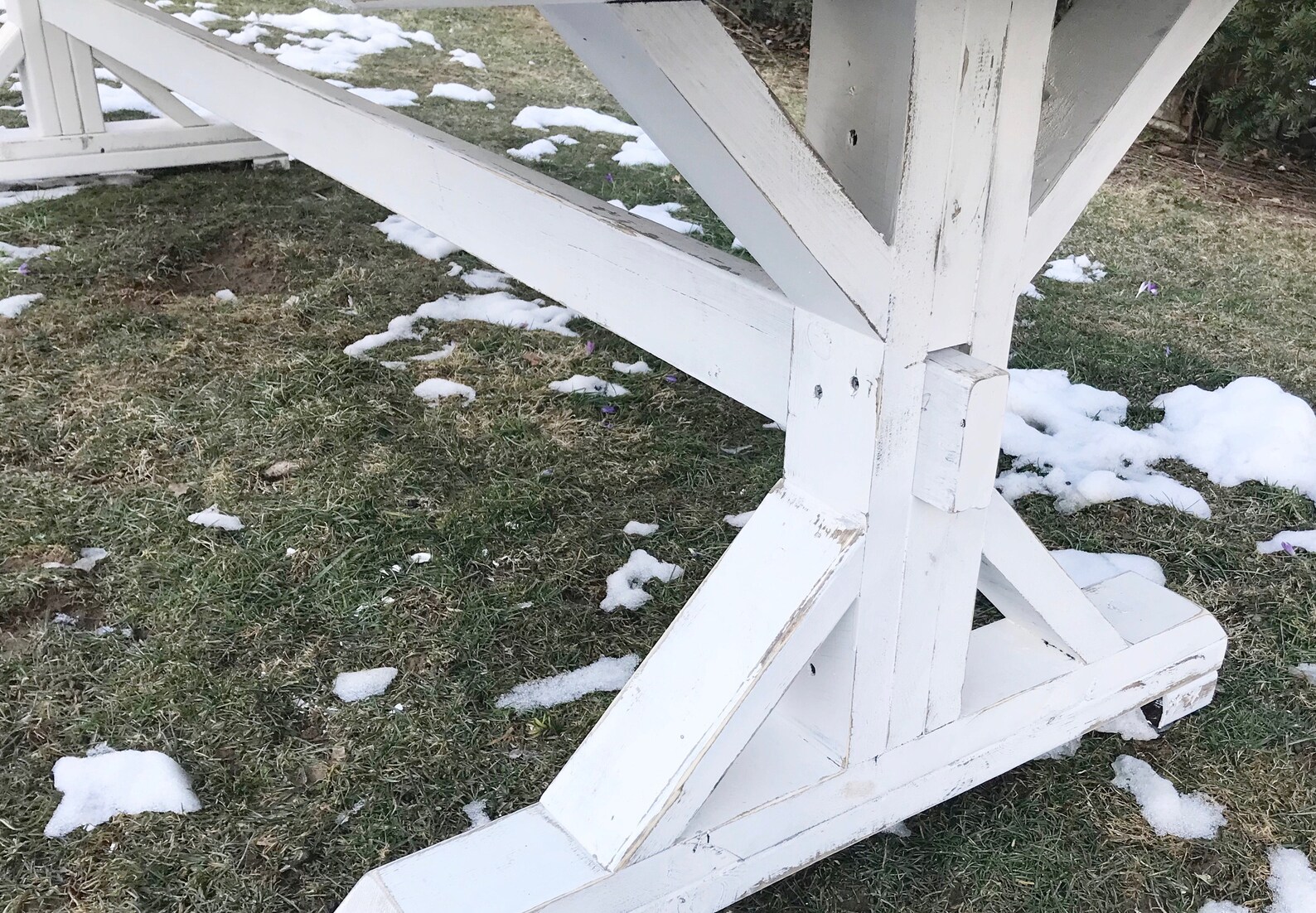 Distressed Farmhouse Table, Antique White Farm Table, Rustic Farm Table ...