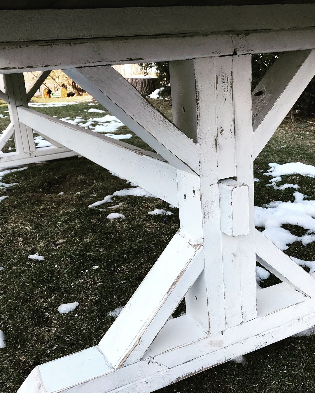Shabby Chic Table, Distressed Farmhouse Table, Antique White Farm Table ...