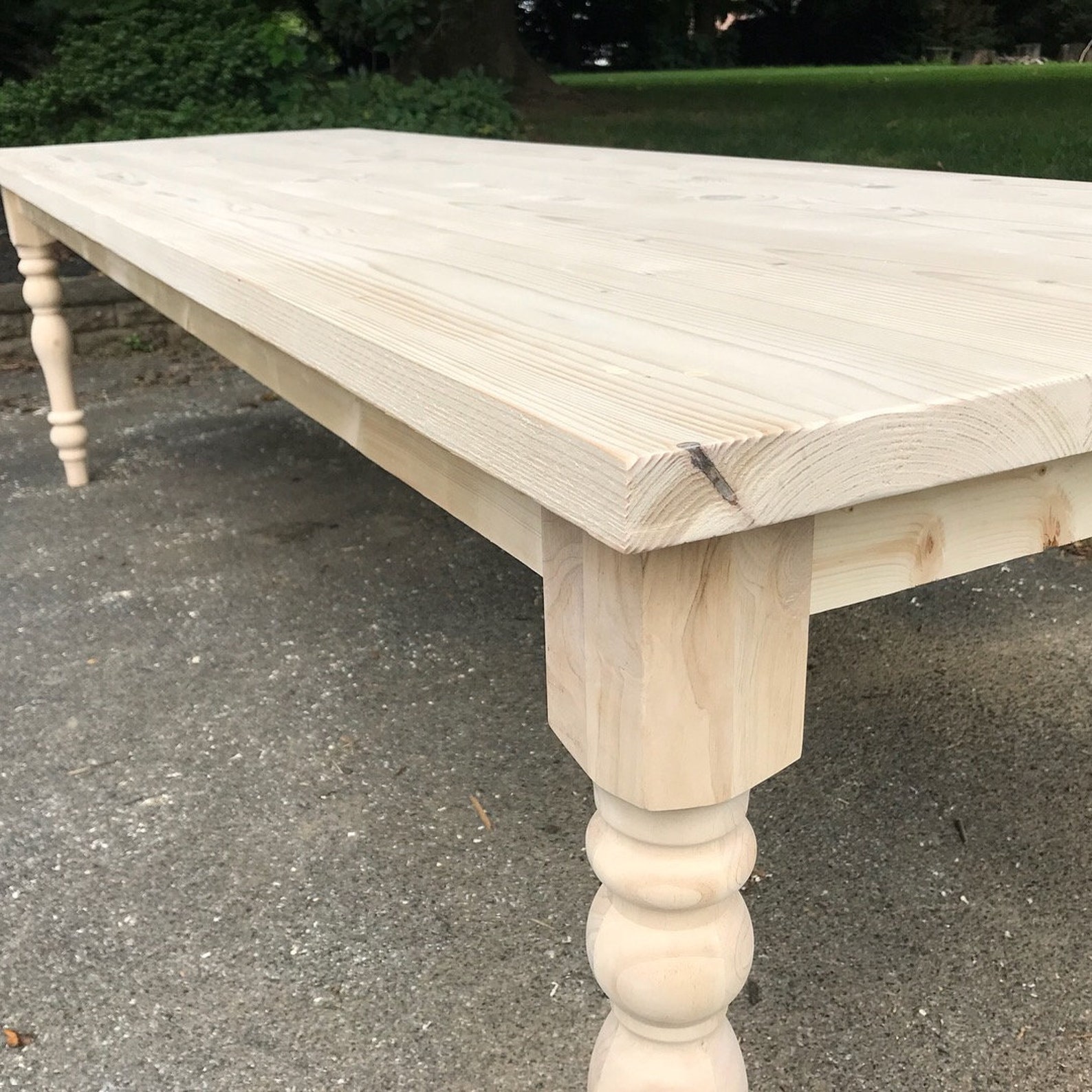 Natural Wood Farm Table, Farmhouse Table, Rustic Table, Kitchen Table ...