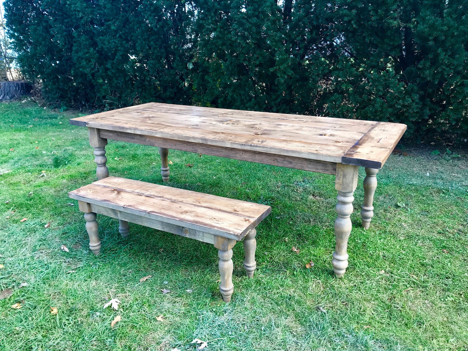 Rustic Farm Table, Chunky Leg Farm Table, Turned Legs Farm Table ...