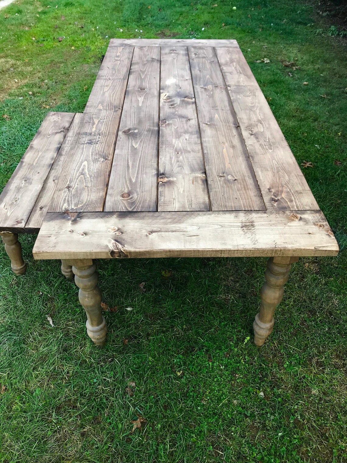 Rustic Farm Table Chunky Leg Farm Table Turned Legs Farm | Etsy