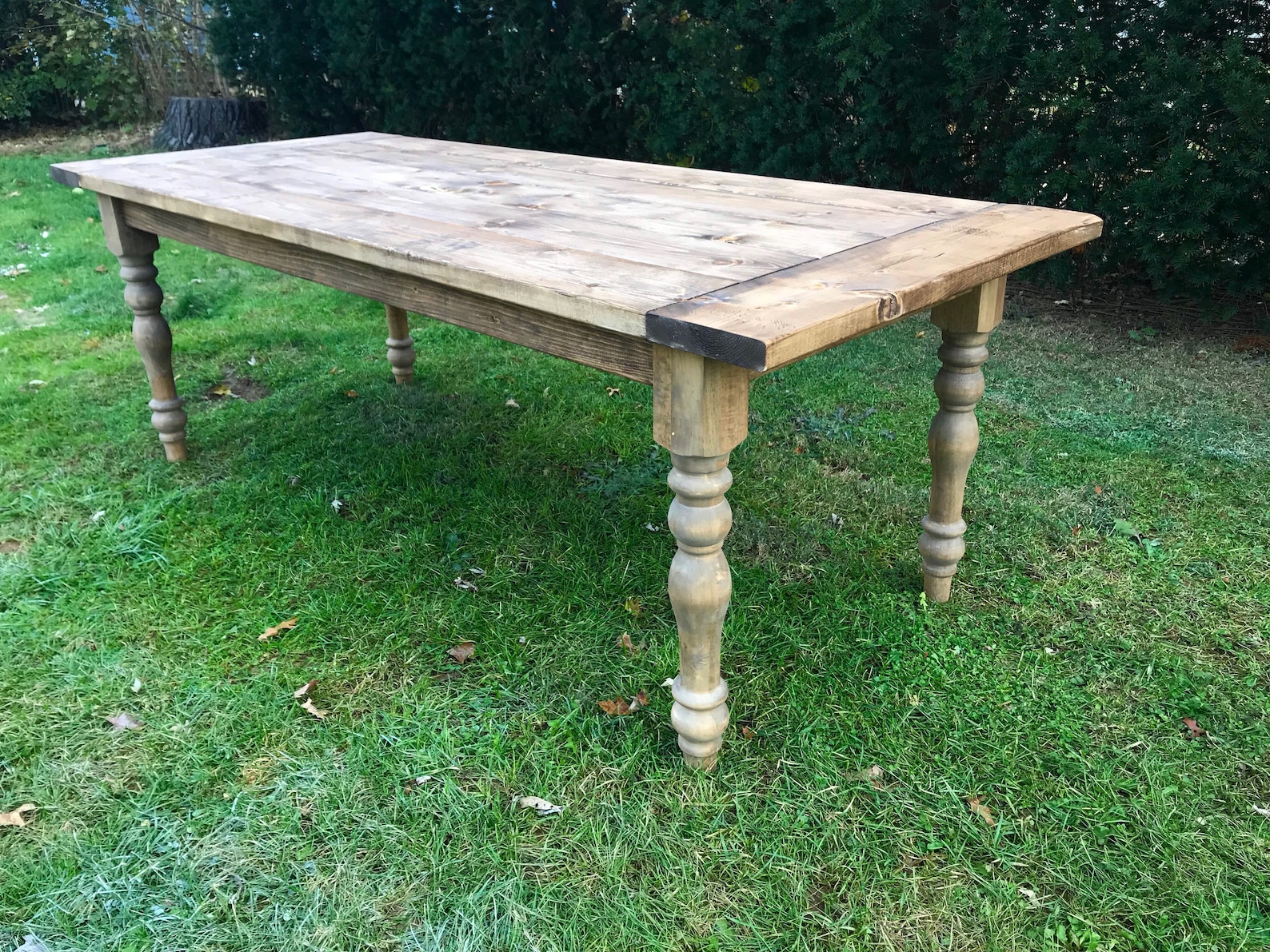 Rustic Farm Table, Chunky Leg Farm Table, Turned Legs Farm Table ...