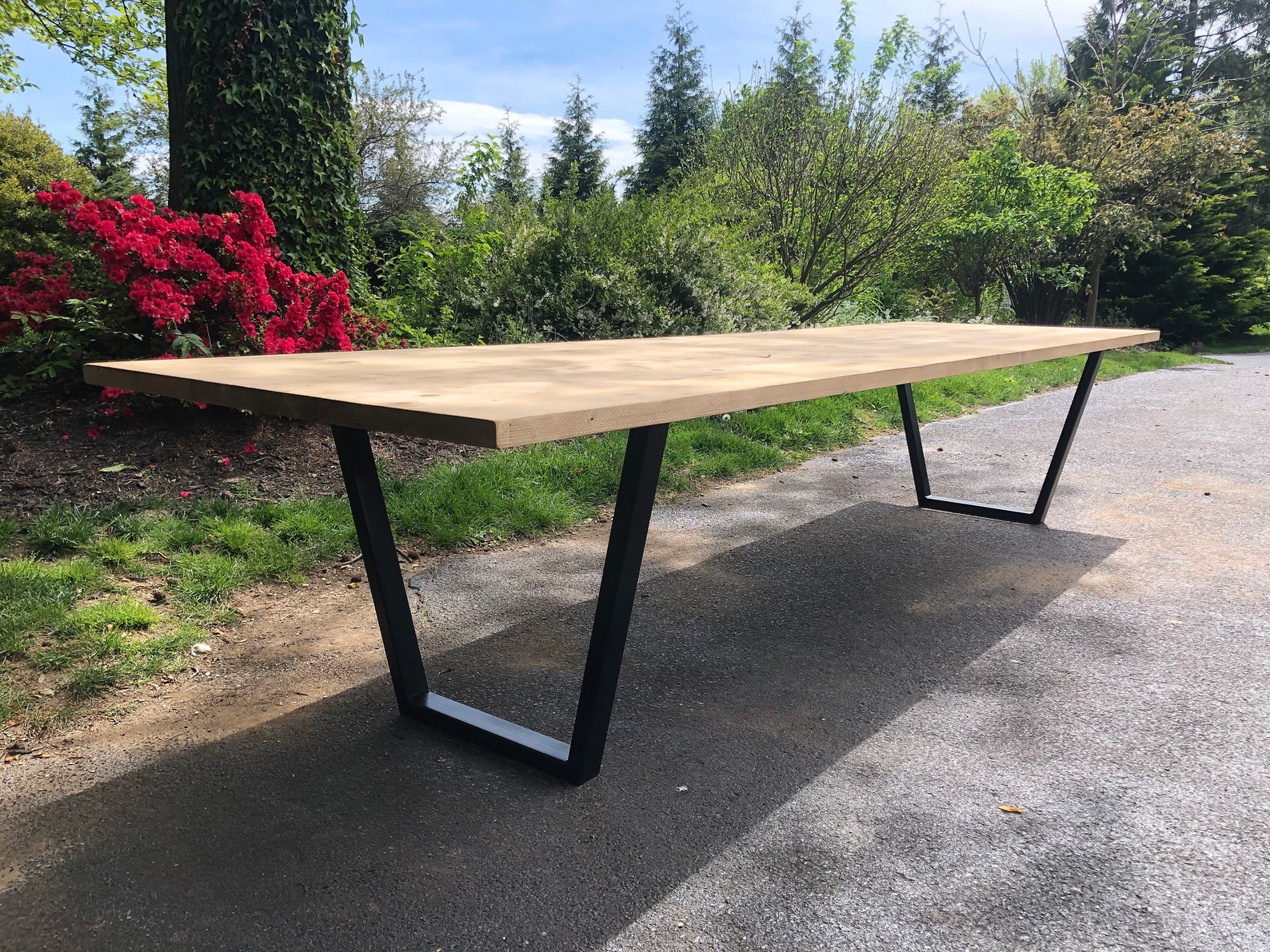 Farm Table With Metal Legs, Farmhouse Table, Metal Leg Farm Table ...