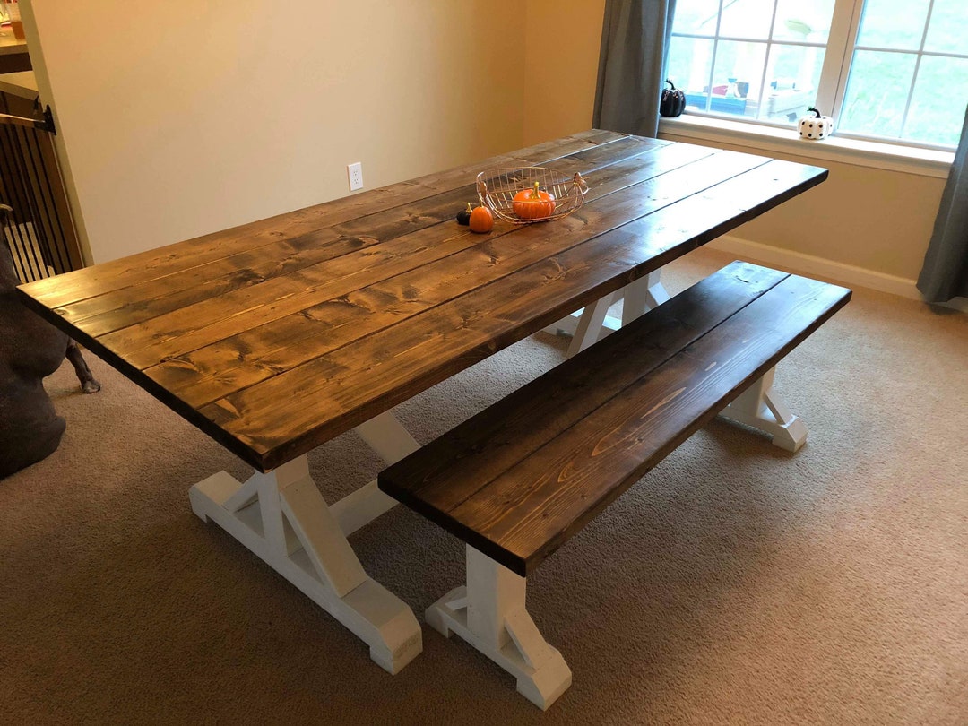 Custom Farmhouse Table, Rustic Wood Table, Large Farm Table, Long ...