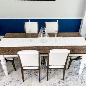 Modern Chunky Balled Farmhouse Table, Large Turned Leg Table, Custom ...