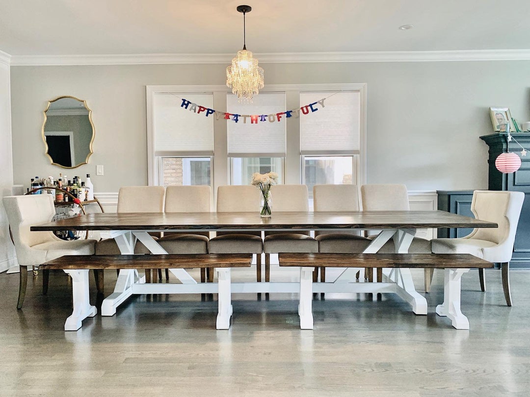 Massive Farmhouse Table, Large Farm Table, Rustic Table, Custom Farm ...