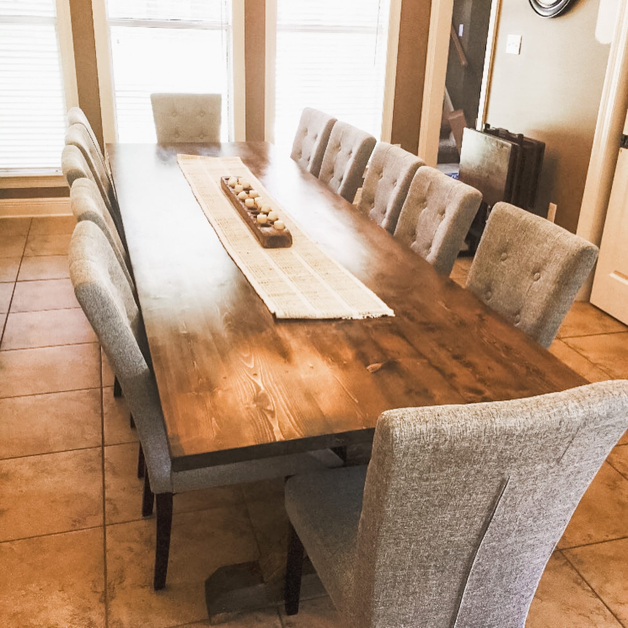 Long Farmhouse Table Large Farmhouse Table Rustic Kitchen Table Wood Dining Table 12 foot 13 foot 14 foot Table All Sizes Stains Etsy