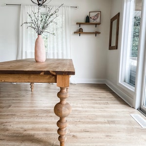 Large Turned Leg Table, Chunky Balled Farmhouse Table, Massive Modern ...