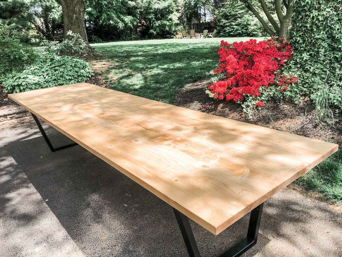 Farm Table With Metal Legs, Farmhouse Table, Metal Leg Farm Table ...