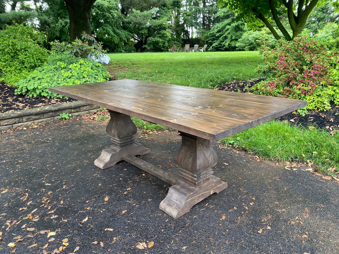 Trestle Farmhouse Table, Rustic Farm Table, Farmhouse Dining Table ...