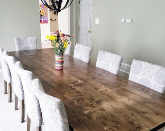Large Farmhouse Table, Long Farmhouse Table, Kitchen Table, Rustic ...