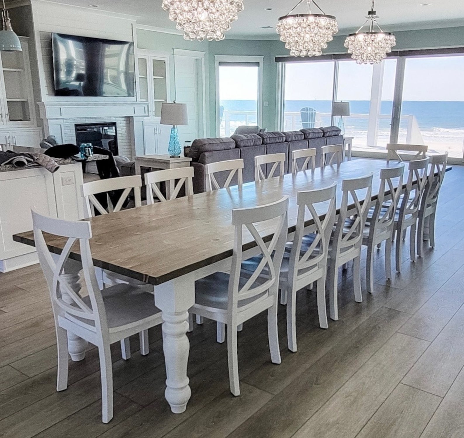 Custom Farmhouse Table, Large Custom Farm Table, 12-foot, 13-foot, 14 ...