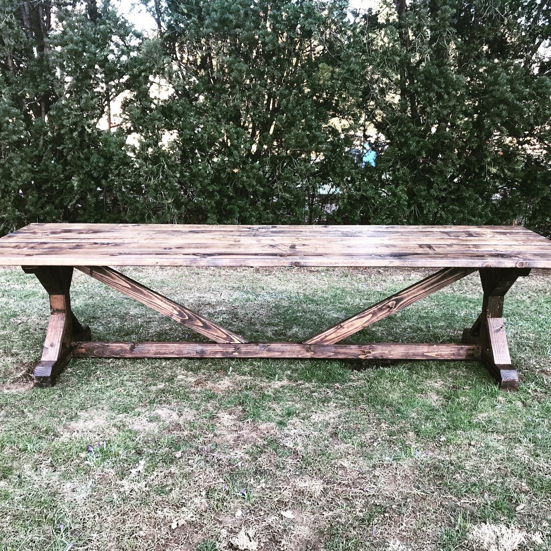 Custom Farmhouse Table, Rustic Wood Table, Large Farm Table, Long ...