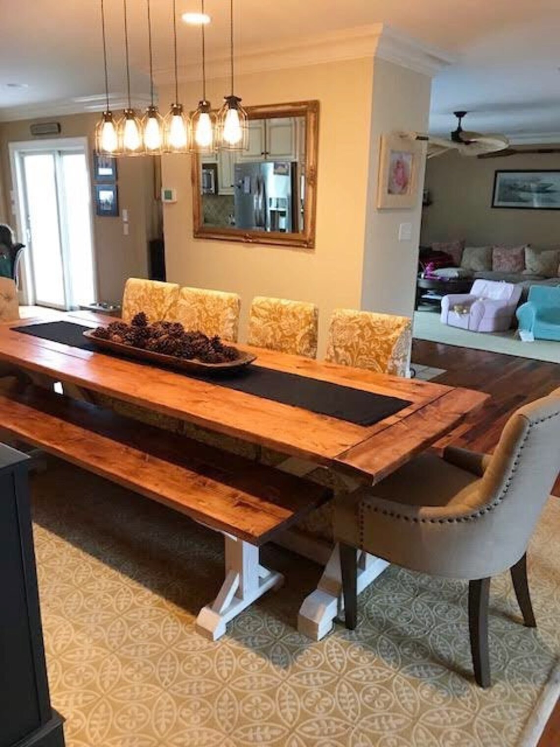 Dining Room Table Rustic Kitchen Table Large Farmhouse - Etsy