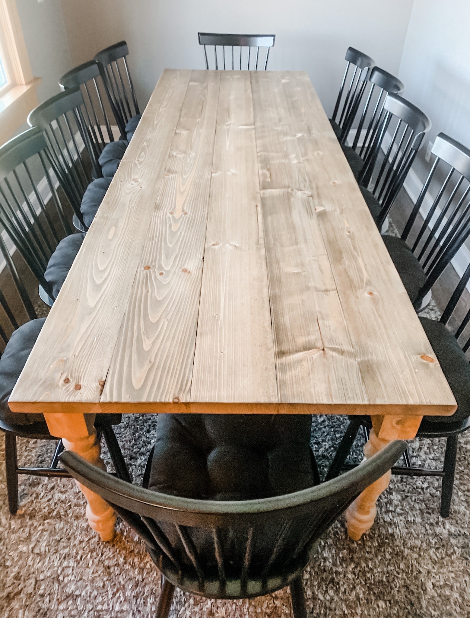 Natural Farmhouse Table Long Farm Table Custom Wood Table - Etsy
