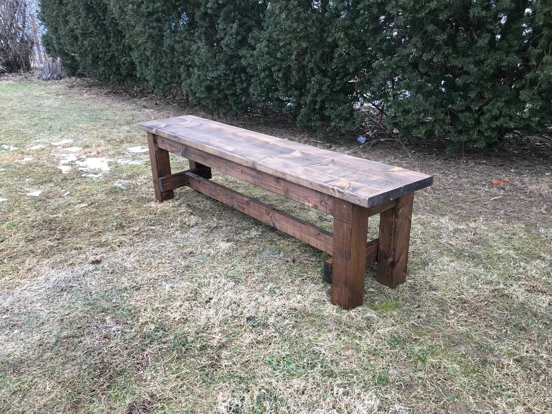 Farmhouse Style Bench, Farm Table Bench, Rustic Bench, Wooden Bench ...