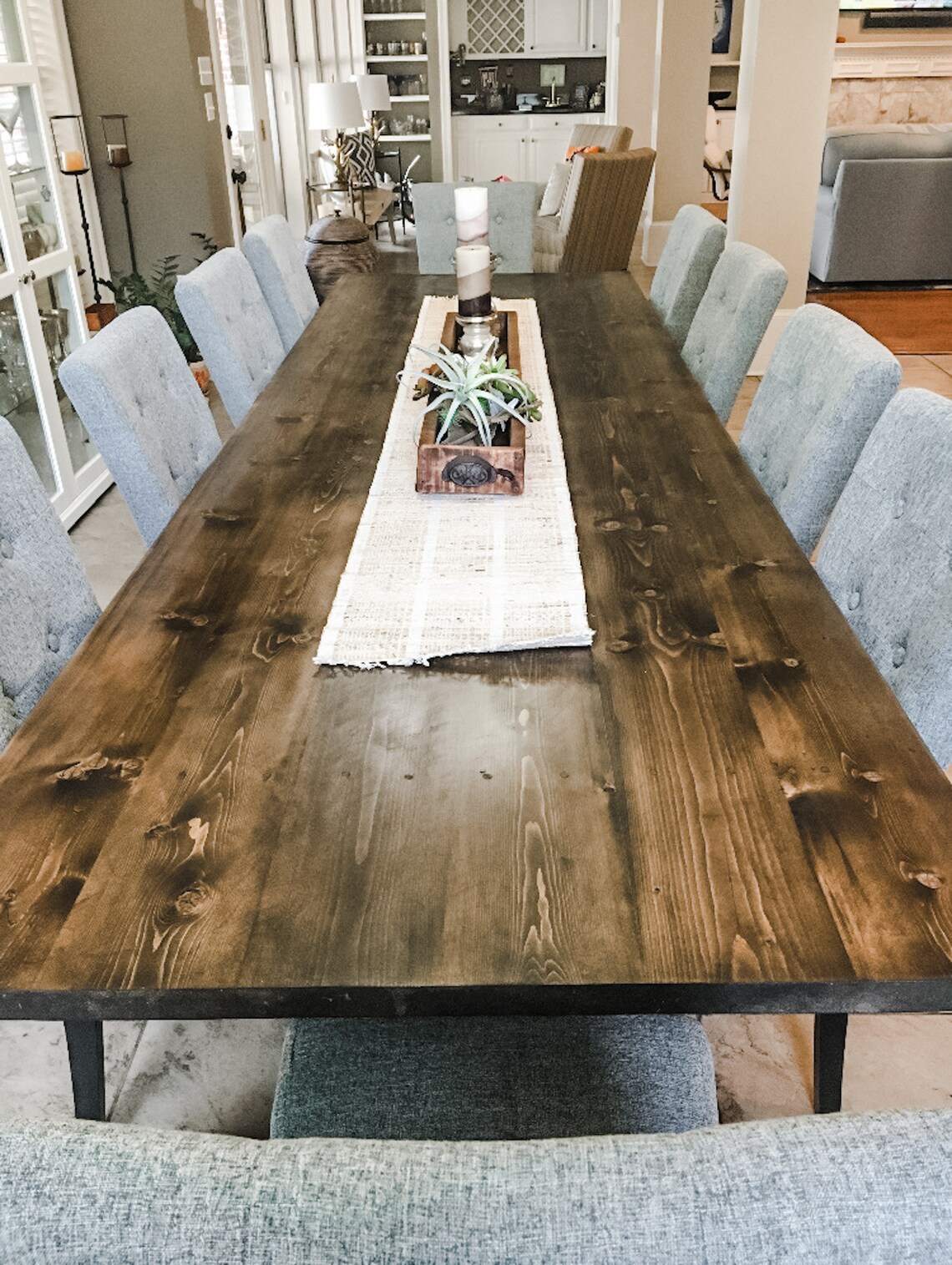 Long Farmhouse Table Large Farmhouse Table Rustic Kitchen - Etsy