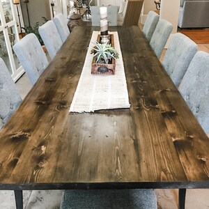 Long Farmhouse Table, Large Farmhouse Table, Rustic Kitchen Table, Wood ...