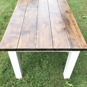 Rustic Farm Table, Farmhouse Table, Farm Table With White Base, Dark ...
