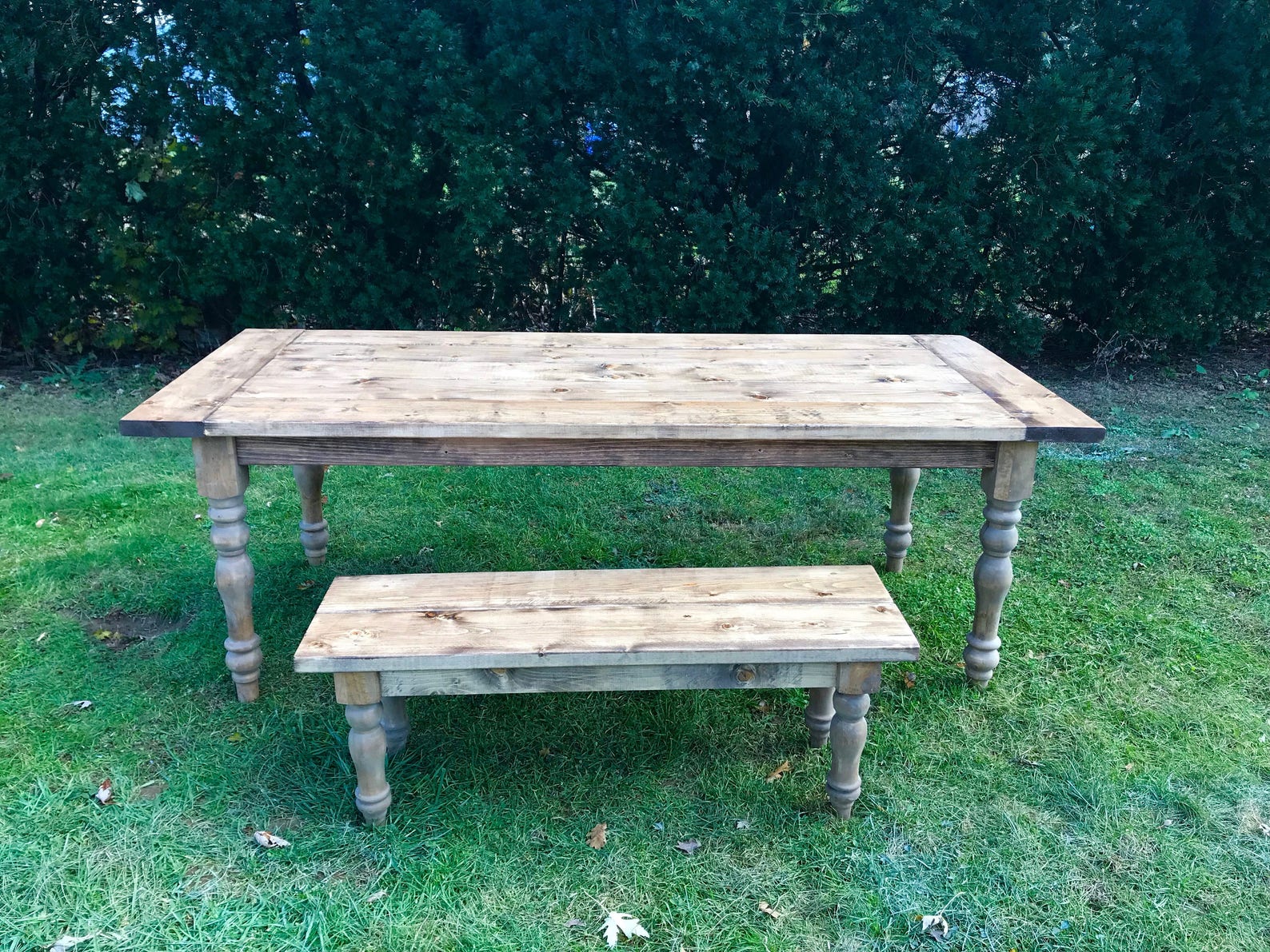 Rustic Farm Table, Chunky Leg Farm Table, Turned Legs Farm Table ...