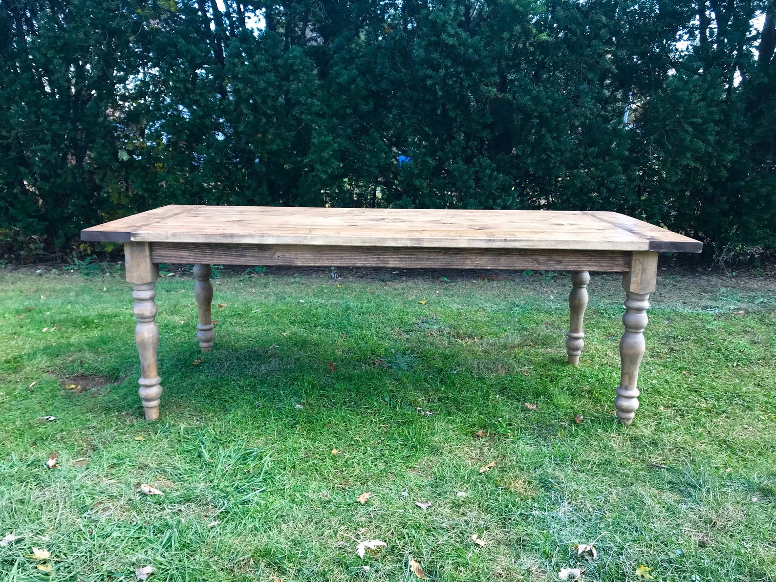 Rustic Farm Table, Chunky Leg Farm Table, Turned Legs Farm Table ...