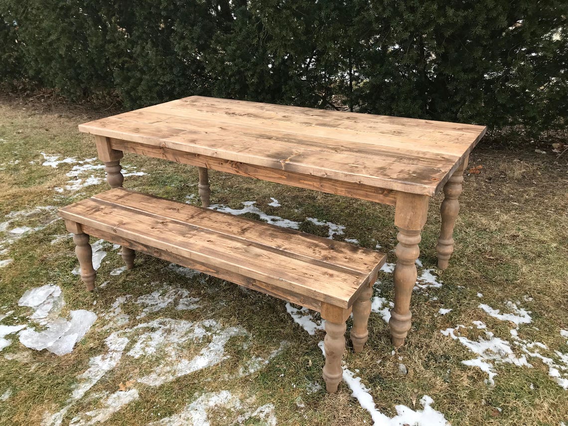 Farm Table With Custom Legs, Spindle Farm Legs, Farmhouse Table, Farm ...