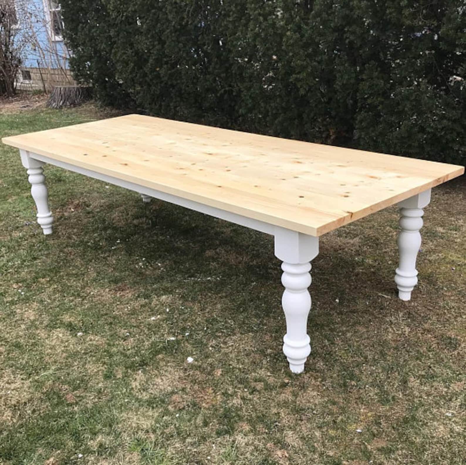 Large Farmhouse Table Custom Farm Table With Turned Legs - Etsy