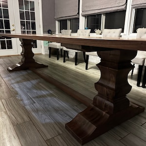 Large Walnut Dining Table, Black Walnut Table, Walnut Pedestal Table, Custom Black Walnut ...