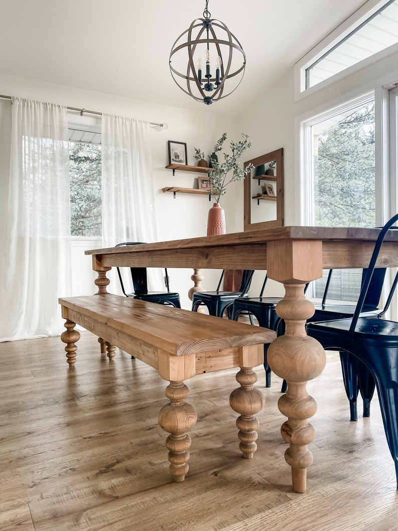 Modern Farmhouse Bench, Farmhouse Bench, Chunky Modern Bench, Dining ...