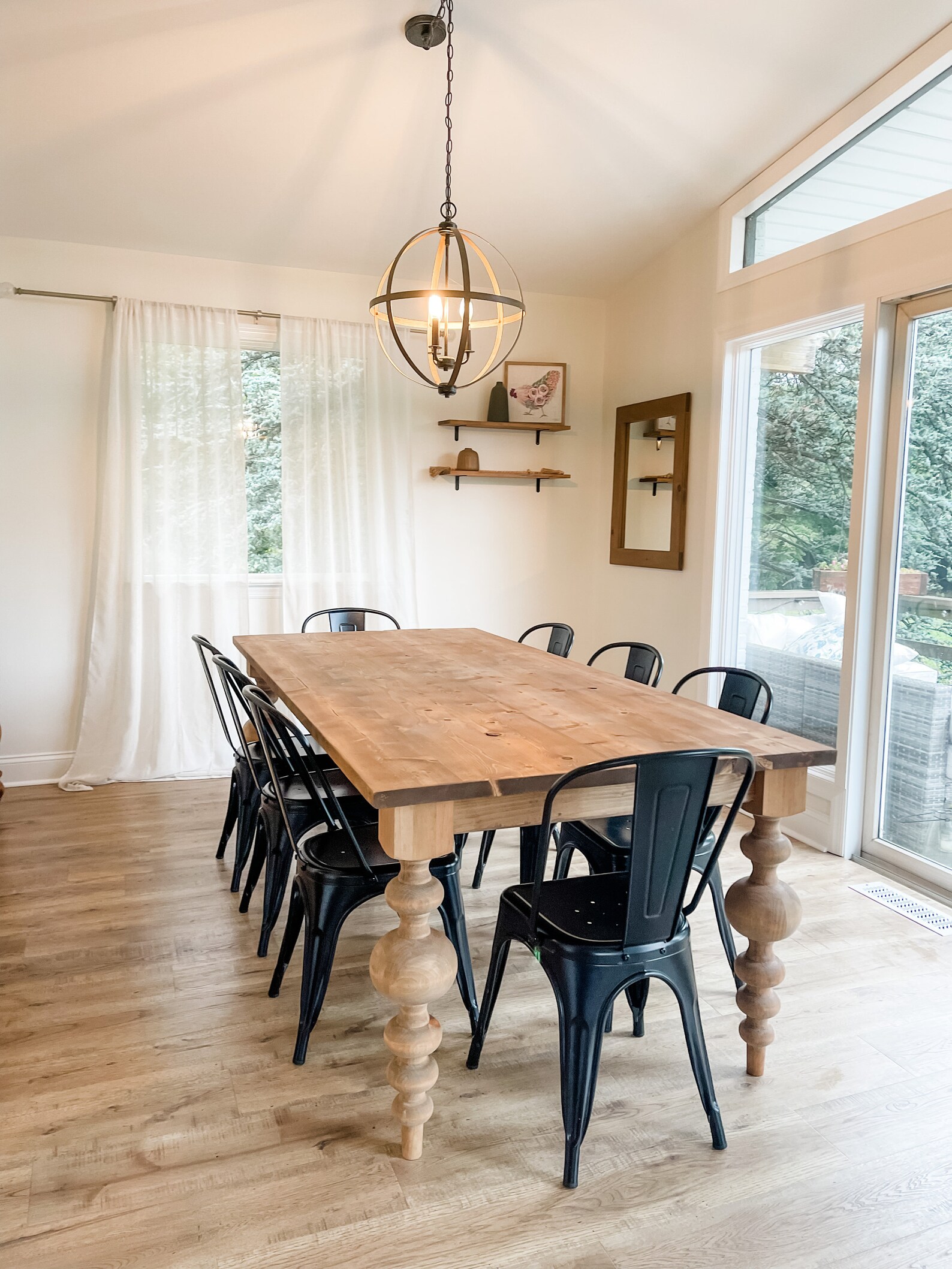Large Turned Leg Table, Chunky Balled Farmhouse Table, Massive Modern ...