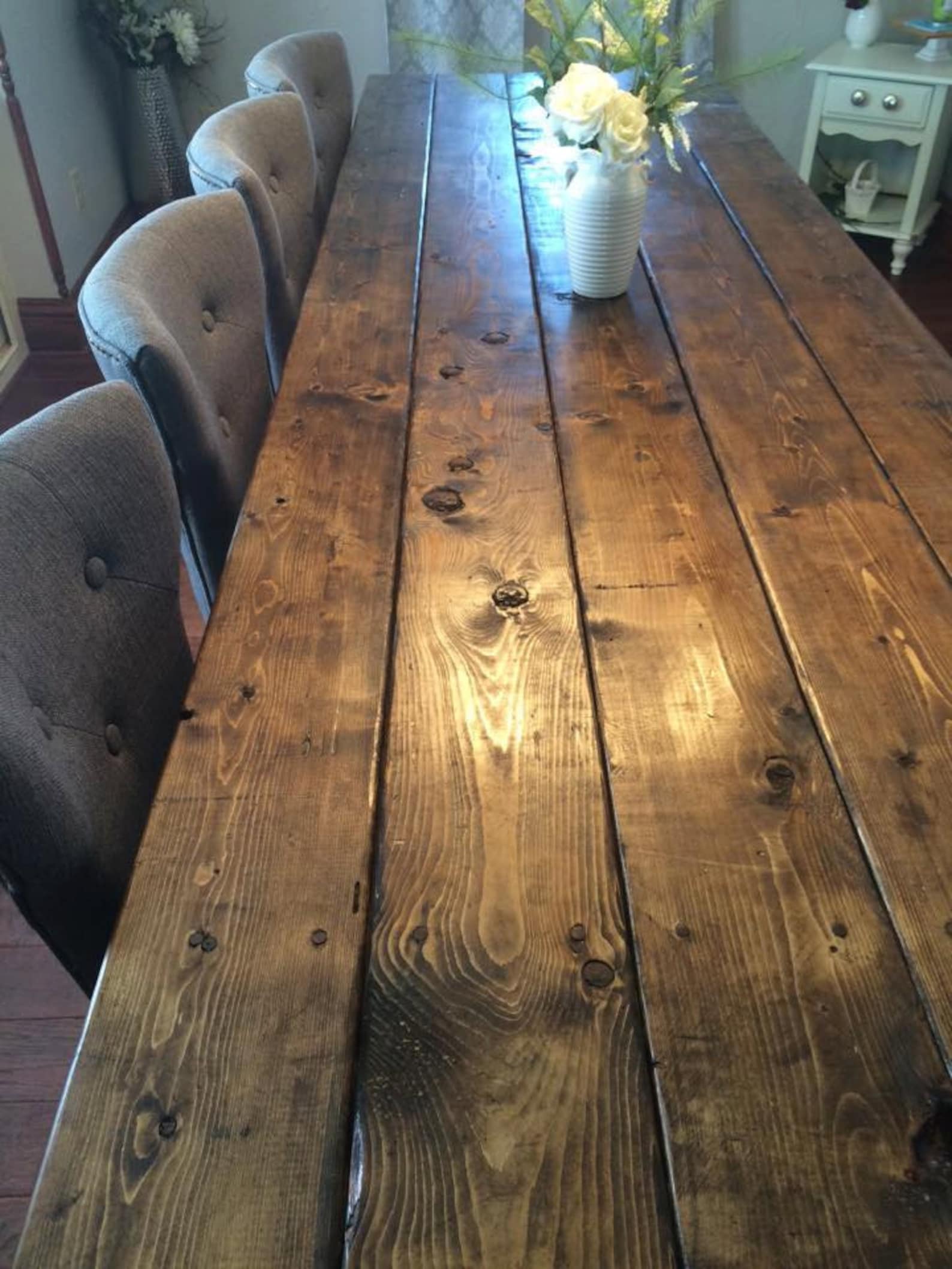 Farmhouse Table, Farm Table, Long Farmhouse Table, Rustic Table, Rustic ...