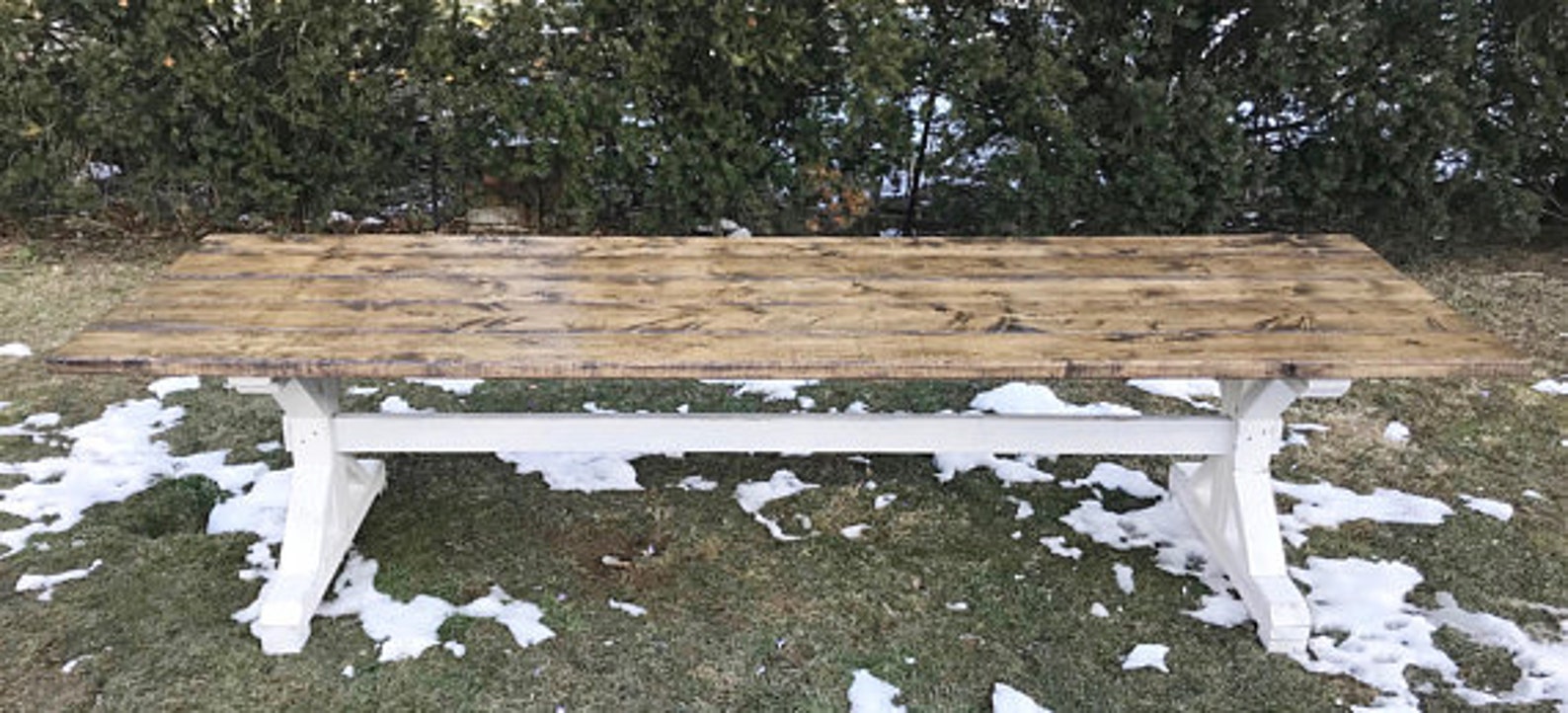 Shabby Chic Table, Distressed Farmhouse Table, Antique White Farm Table ...