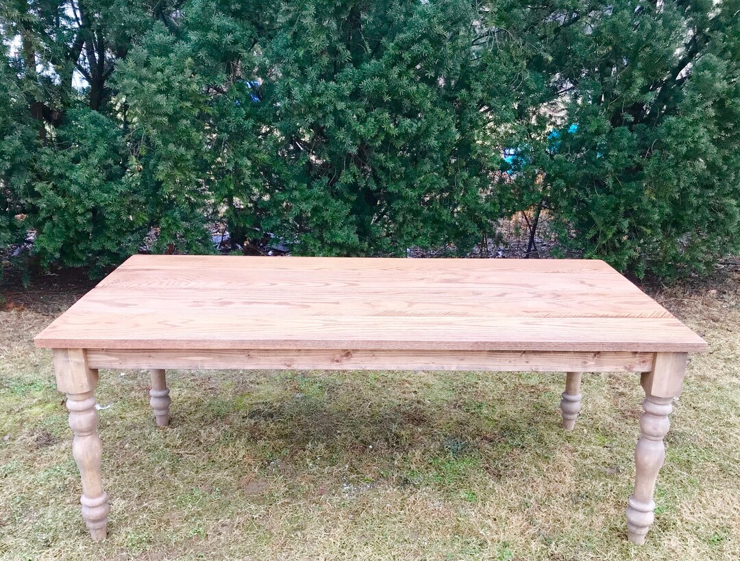 OAK Farm Table, Hardwood Farmhouse Table, Reclaimed Wood Table, Farm ...