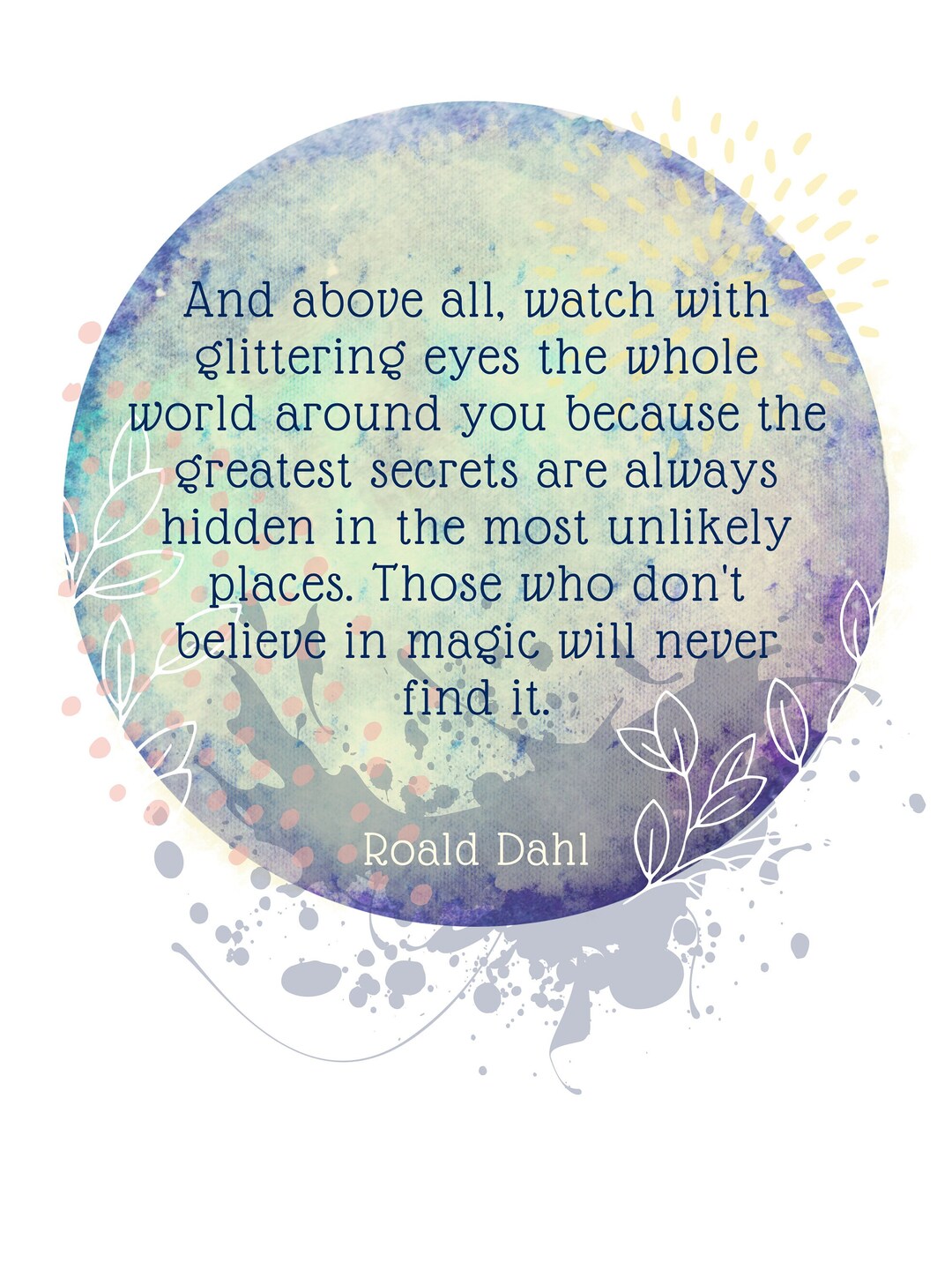 Roald Dahl Children's Book Quote Digital Download Wall Art Printable - Etsy