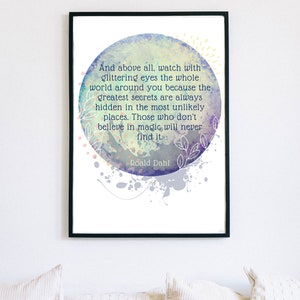 Roald Dahl Children's Book Quote Digital Download Wall Art Printable - Etsy