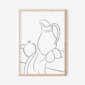 Still Life Line Art Hand Drawn A3, A4 and A5 Wall Print - Etsy Australia