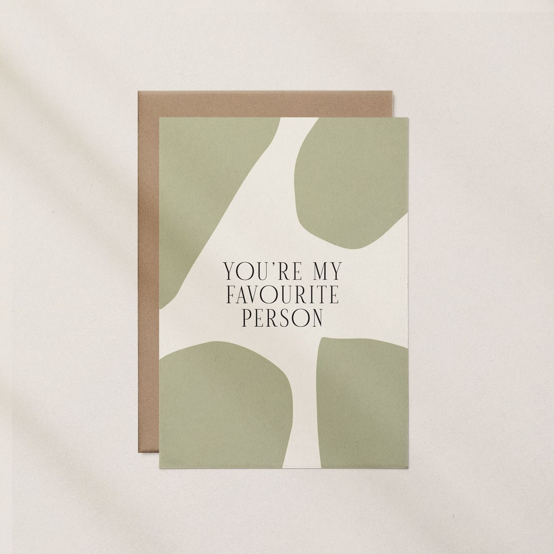 You're My Favourite Person Greeting Card, for Showing Affection on Any ...