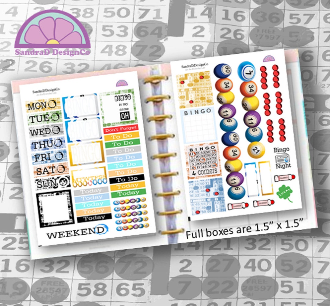Bingo Mini Sticker Kit - Etsy