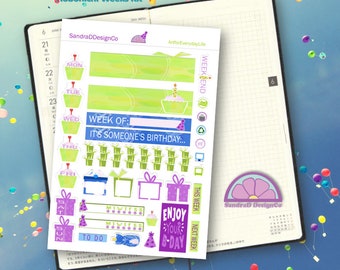 HAPPY BIRTHDAY Hobonichi Weeks Sticker Kit Weekly Planner Sticker Kit ...