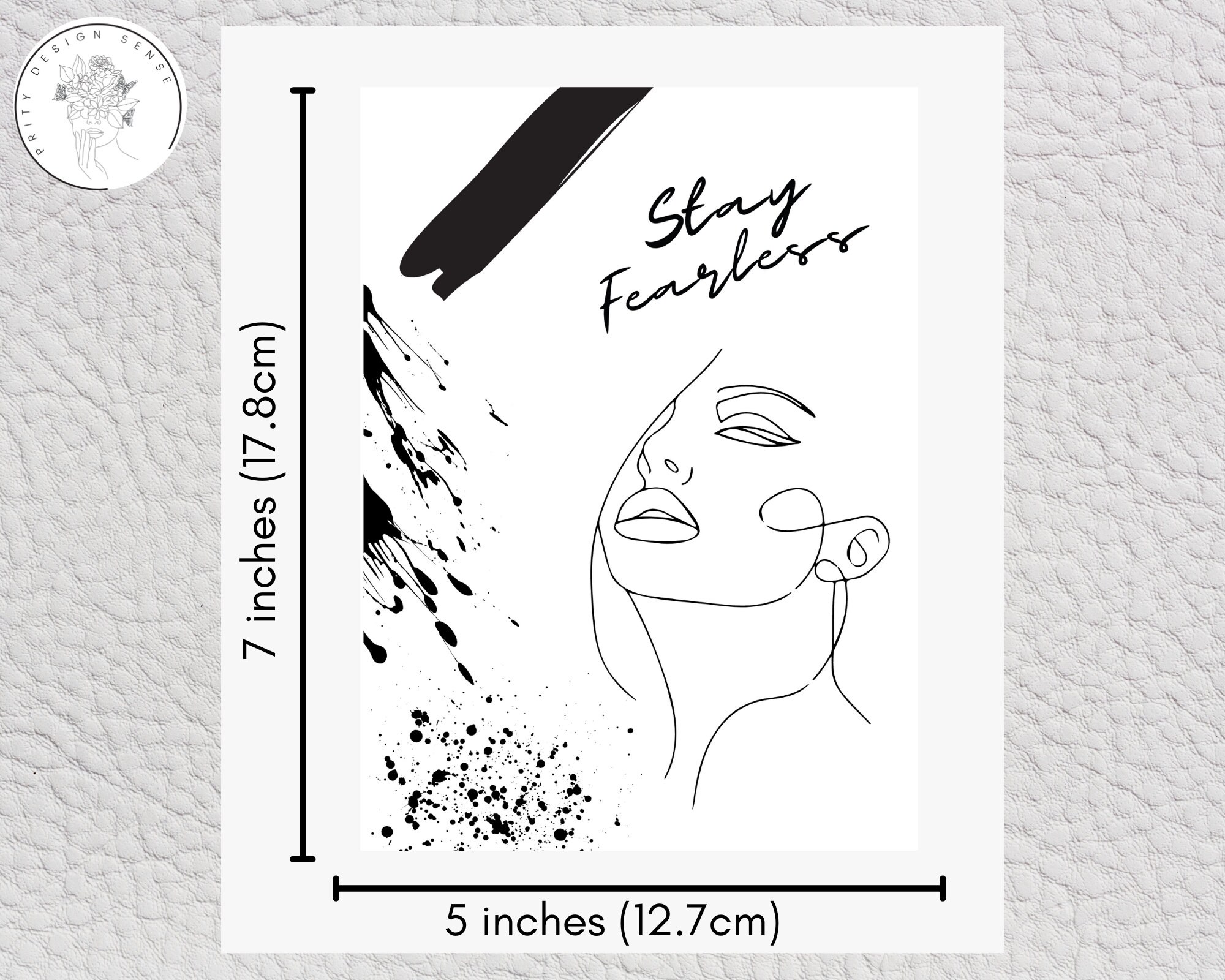 Printable Stay Fearless Card Digital Art Downloadable Template Print ...