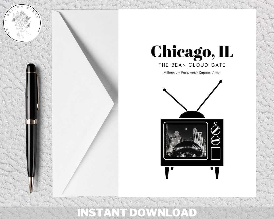 Printable the Bean Card Digital Art Downloadable Template Print Instant ...