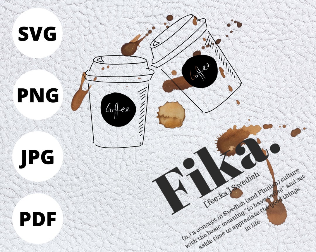 FIKA SVG Cut File | Minimalist Digital Art Downloadable | Instant Download, Cricut, Vinyl Decal ...