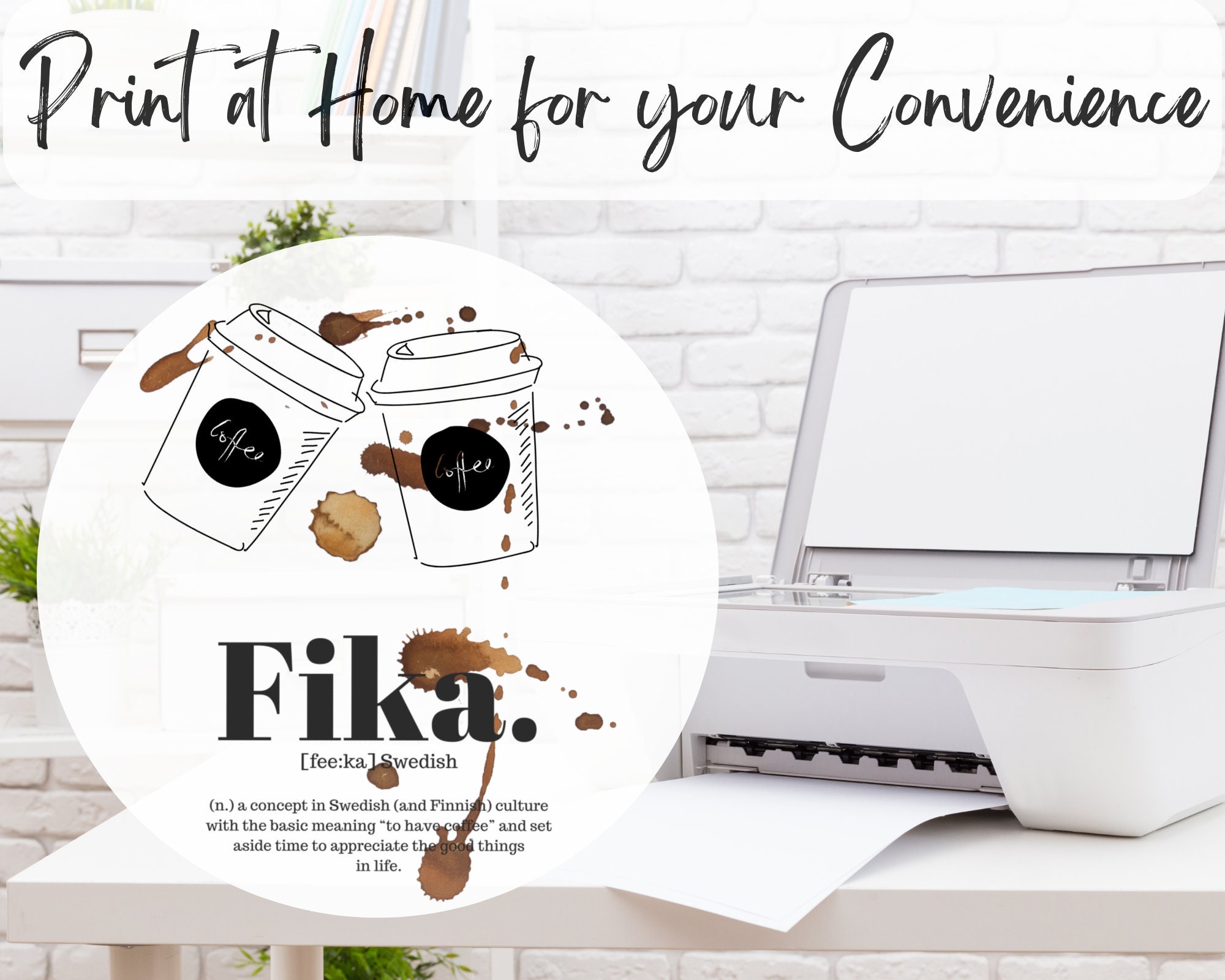 FIKA SVG Cut File Minimalist Digital Art Downloadable Instant Download, Cricut, Vinyl Decal ...