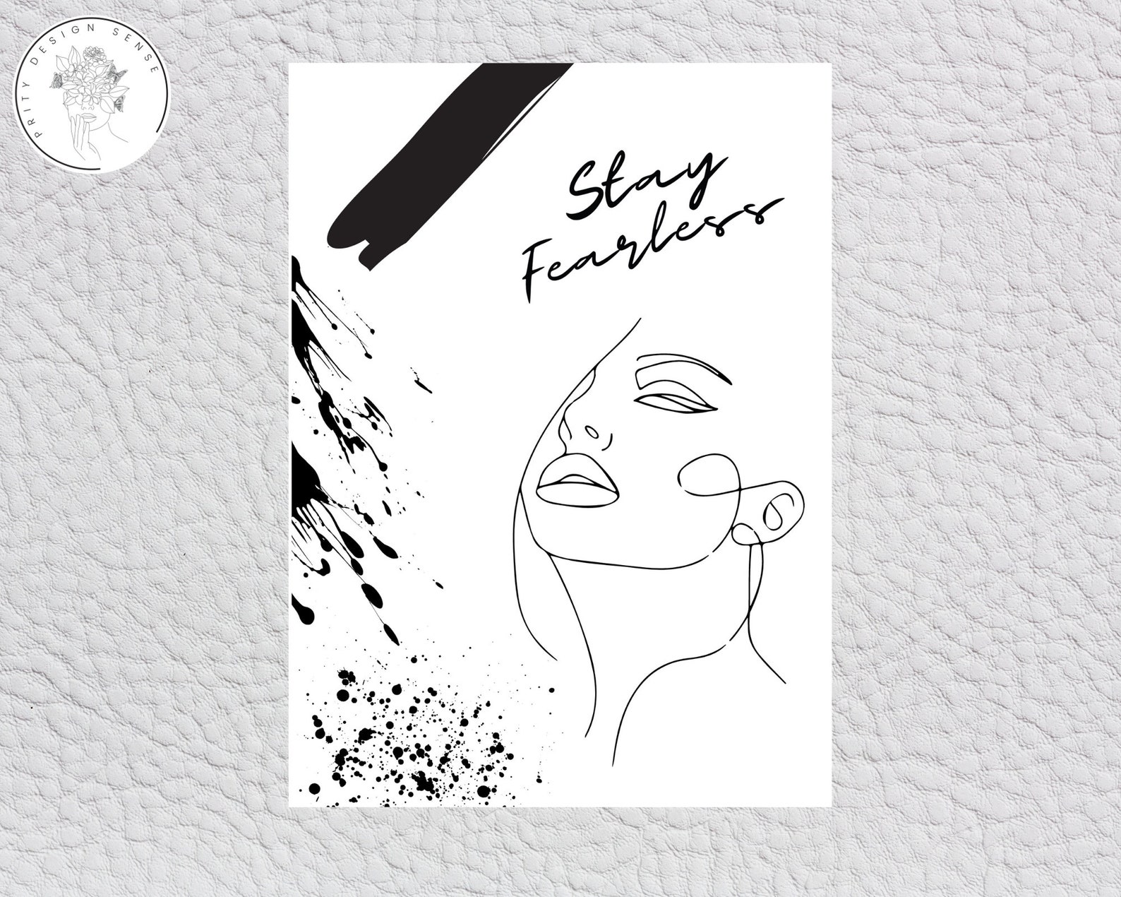 Printable Stay Fearless Card Digital Art Downloadable Template Print ...