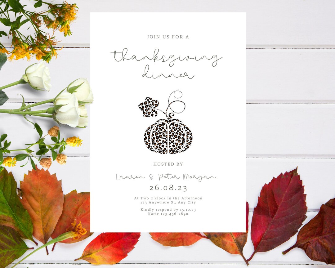 Printable Digital Abstract Fall Invitations Minimalist - Etsy