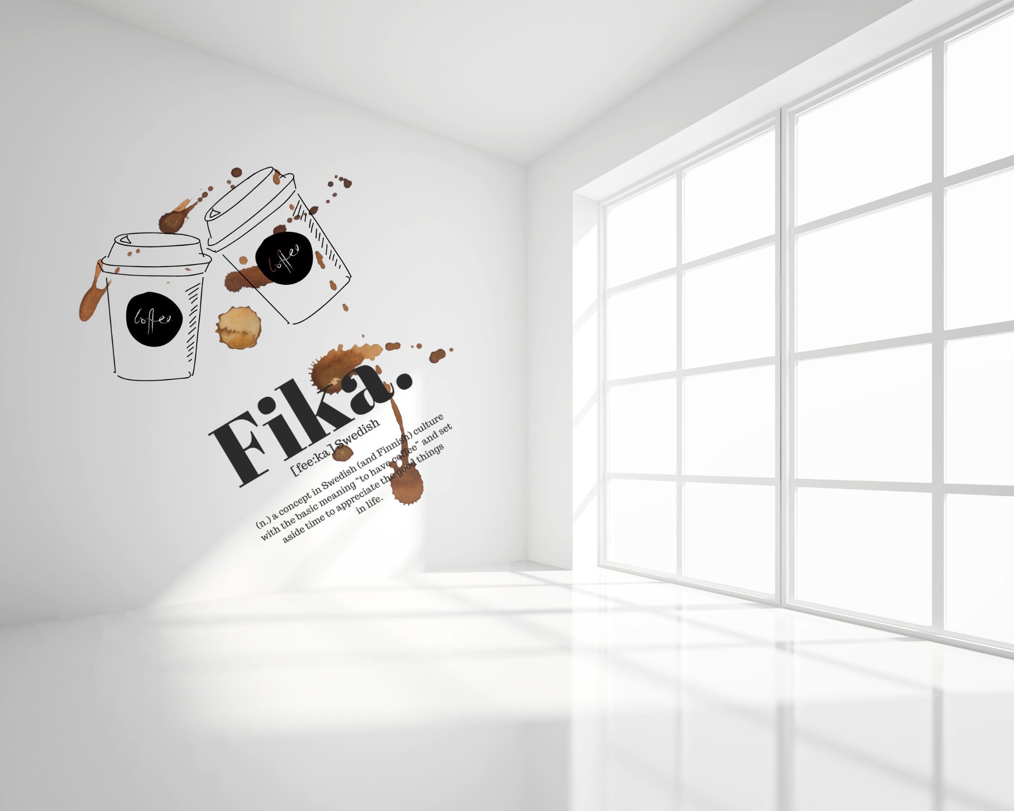 FIKA SVG Cut File Minimalist Digital Art Downloadable - Etsy